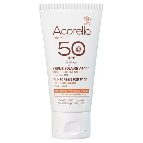 Acorelle Nature Sun Crème Solaire Visage Bio SPF50 50ml | Pas cher
