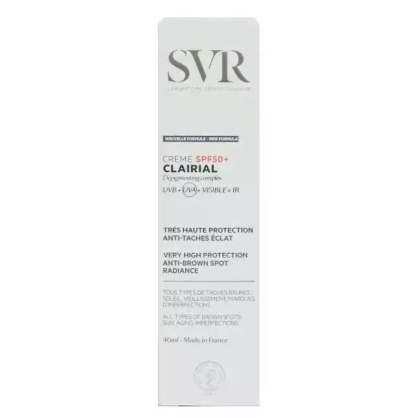 SVR Clairial Crème Solaire Anti-Taches SPF50+ 40ml | Pas cher SVR Clairial Crème Solaire Anti-Taches SPF50+ 40ml | Pas cher
