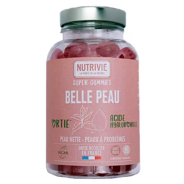 Nutrivie Super-Gummies Belle Peau Goût Fraise 60 gummies | Pas cher