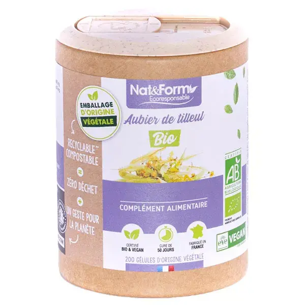Nat & Form Eco-Friendly Organic Lime Tree Sapwood Capsules x 200 l Sanareva