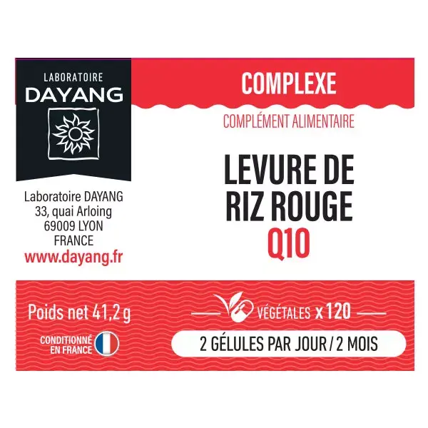 Dayang Levure de Riz Rouge + Q10 120 gélules - Blood Pressure ...