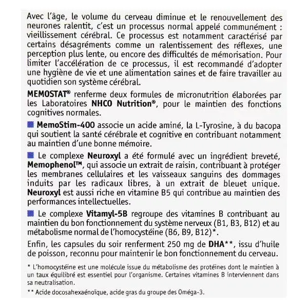 NHCO Memostat 56 comprimés + 28 capsules | Pas cher