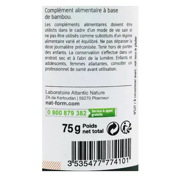 Buy NAT & Form bamboo Tabashir 200 capsules | Sanareva