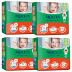 Buy Moltex Extra Dry Maxi Diapers T4 (9-14 kg) 4 x 30 units | Atida