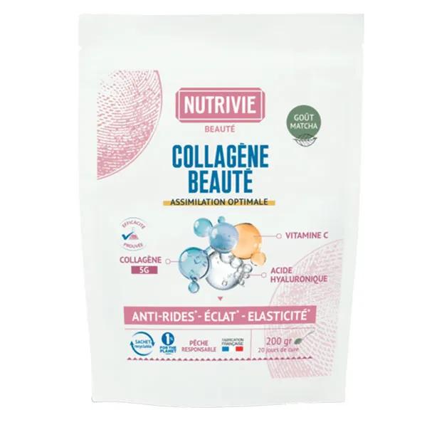 Nutrivie Collagène Beauté de la Peau Goût Matcha Doypack 200g