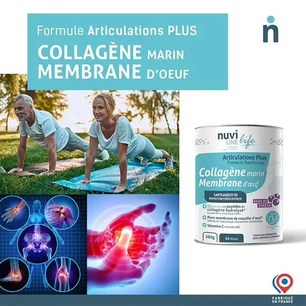 Nuviline Collagène Marin Articulations Plus Membrane d'Œuf Saveur Sureau 280g | Pas cher