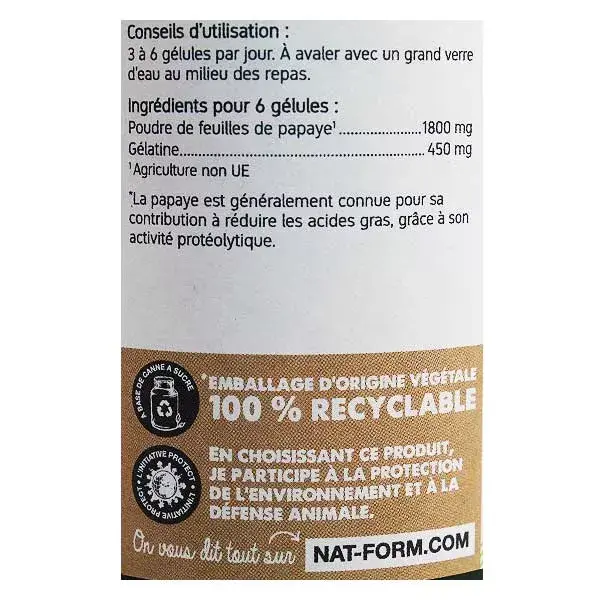 Nat & Form Original Papaye 200 gélules | Pas cher